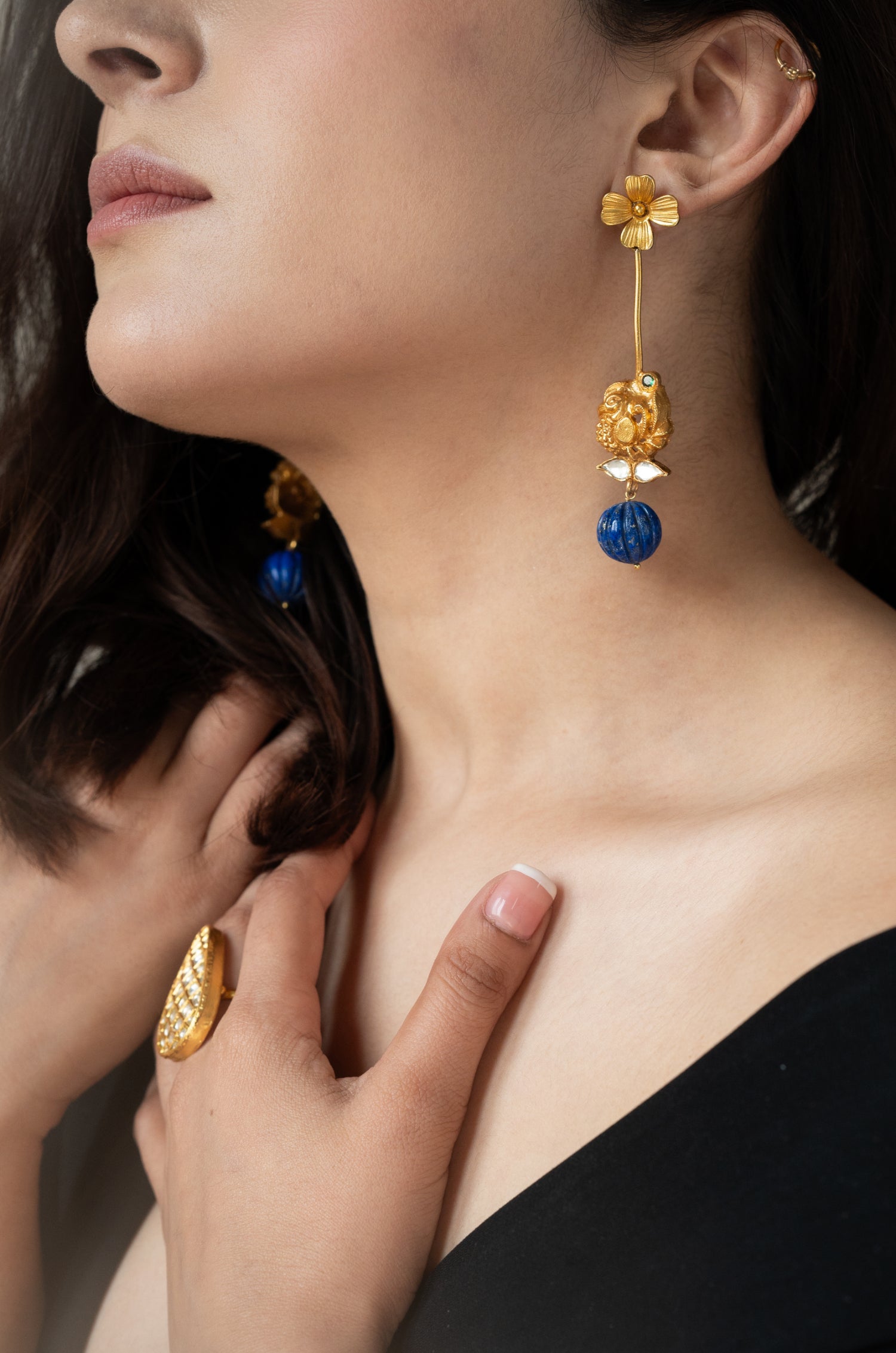 Aabha Blue Fine Silver Earrings – Do Taara