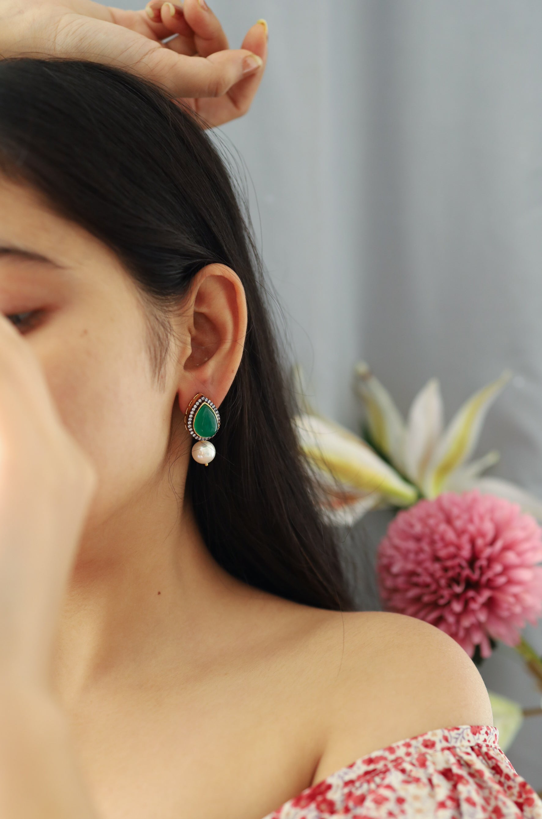 Robabeh Green Studs – Do Taara