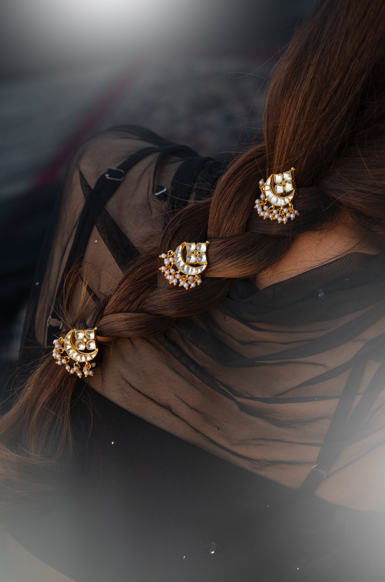 Lubna Gold Plated Braid Pins- Set of 3 – Do Taara