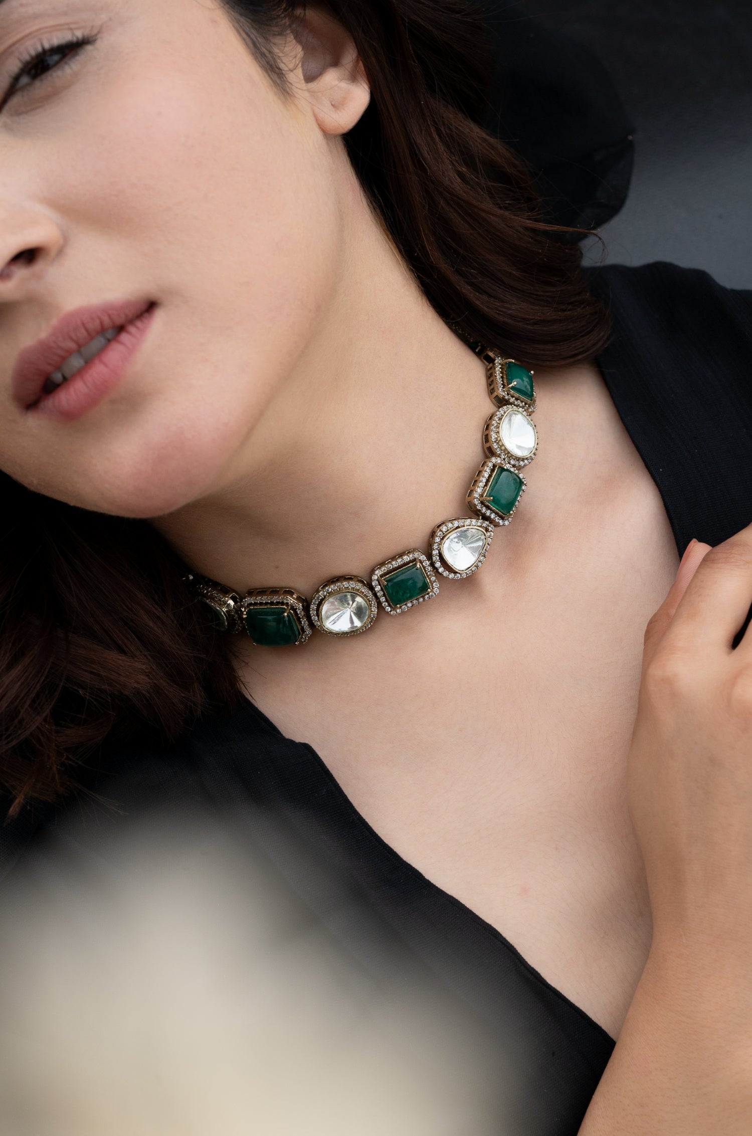 Kash Green Polki Necklace – Do Taara
