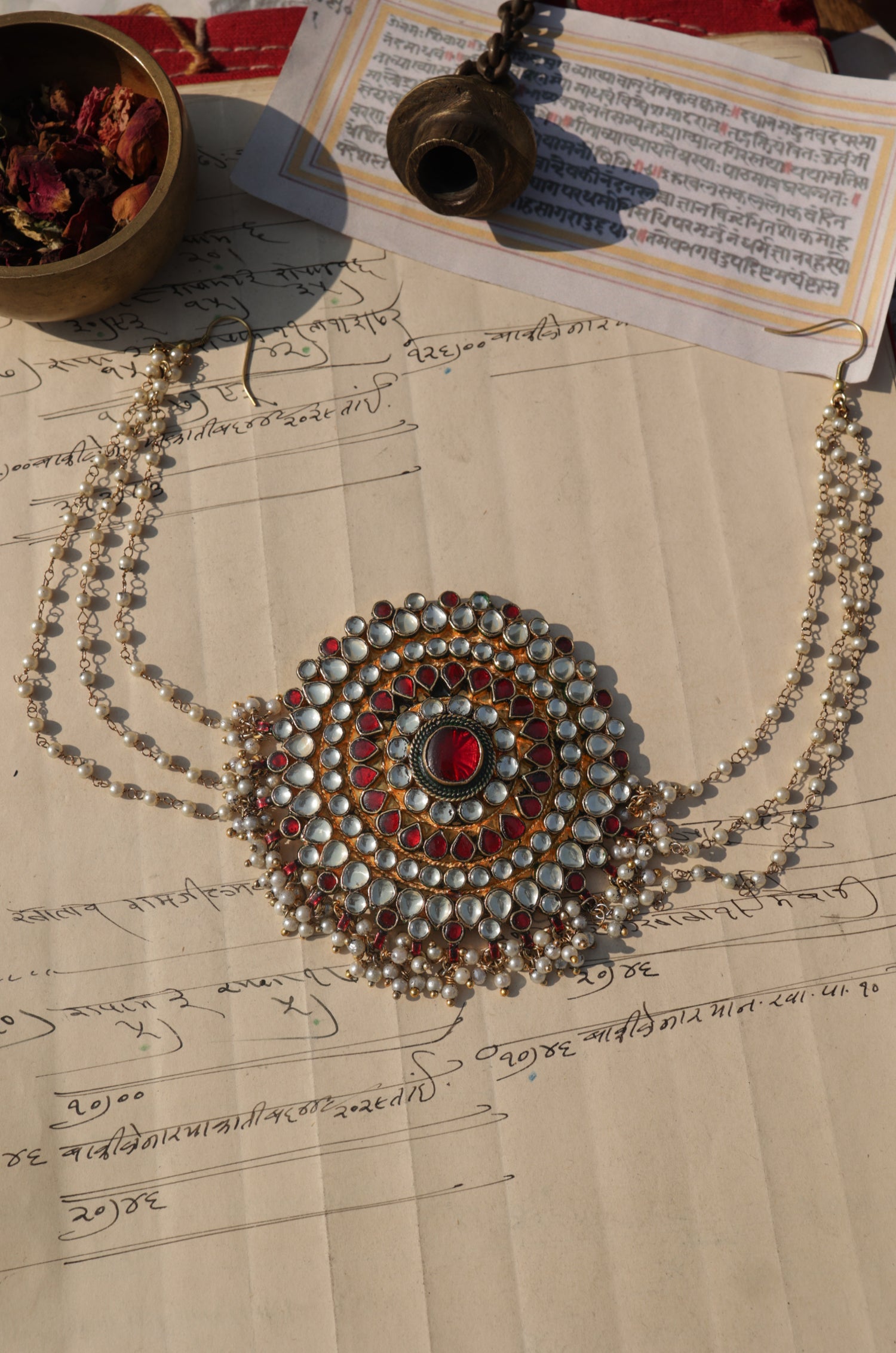 Riwayat Red Kundan Braid Pin – Do Taara